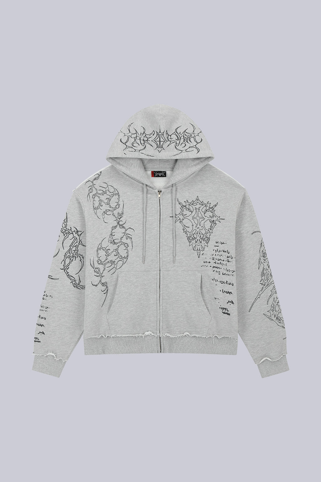 Gray Sigil Zip Hoodie – INSOMNIA VISUALS